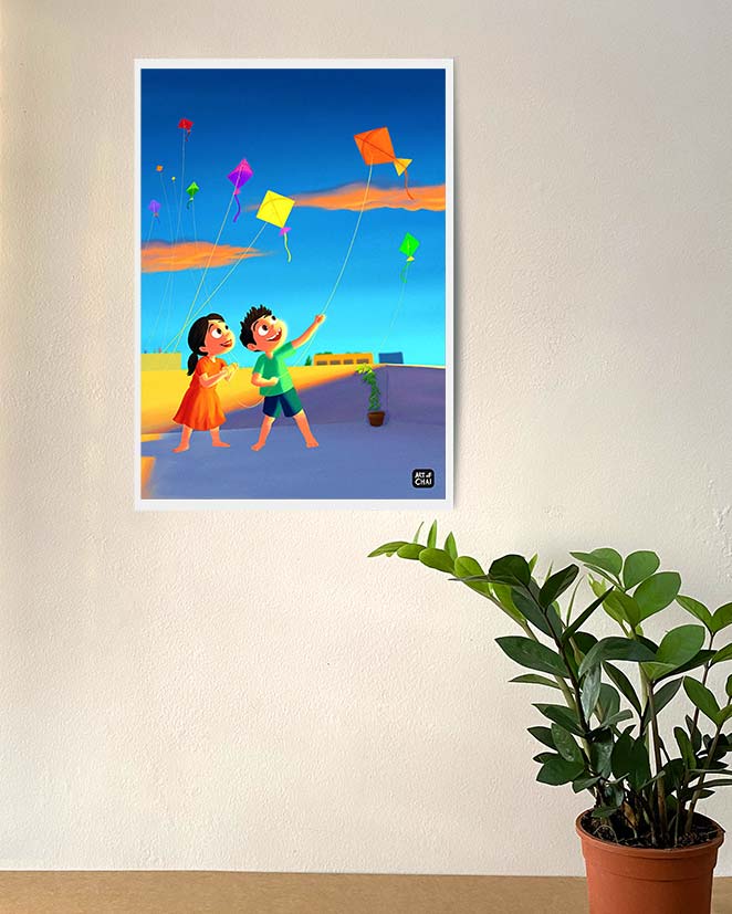 Kite Flying Festival Drawing 763 Flying Kite Art Stock Photos,