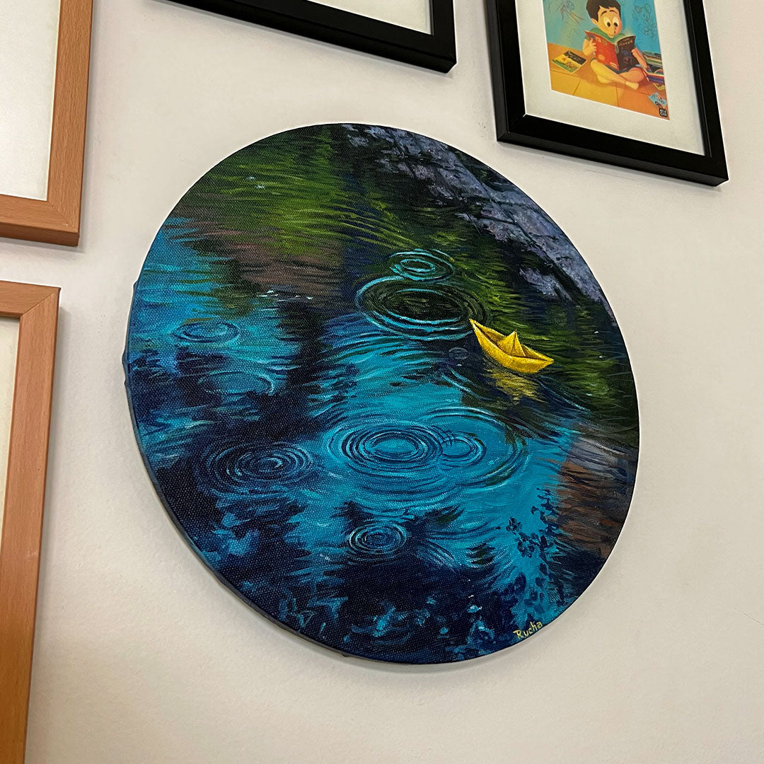Ripples & a Paper Boat - Painting – Ru&Chai